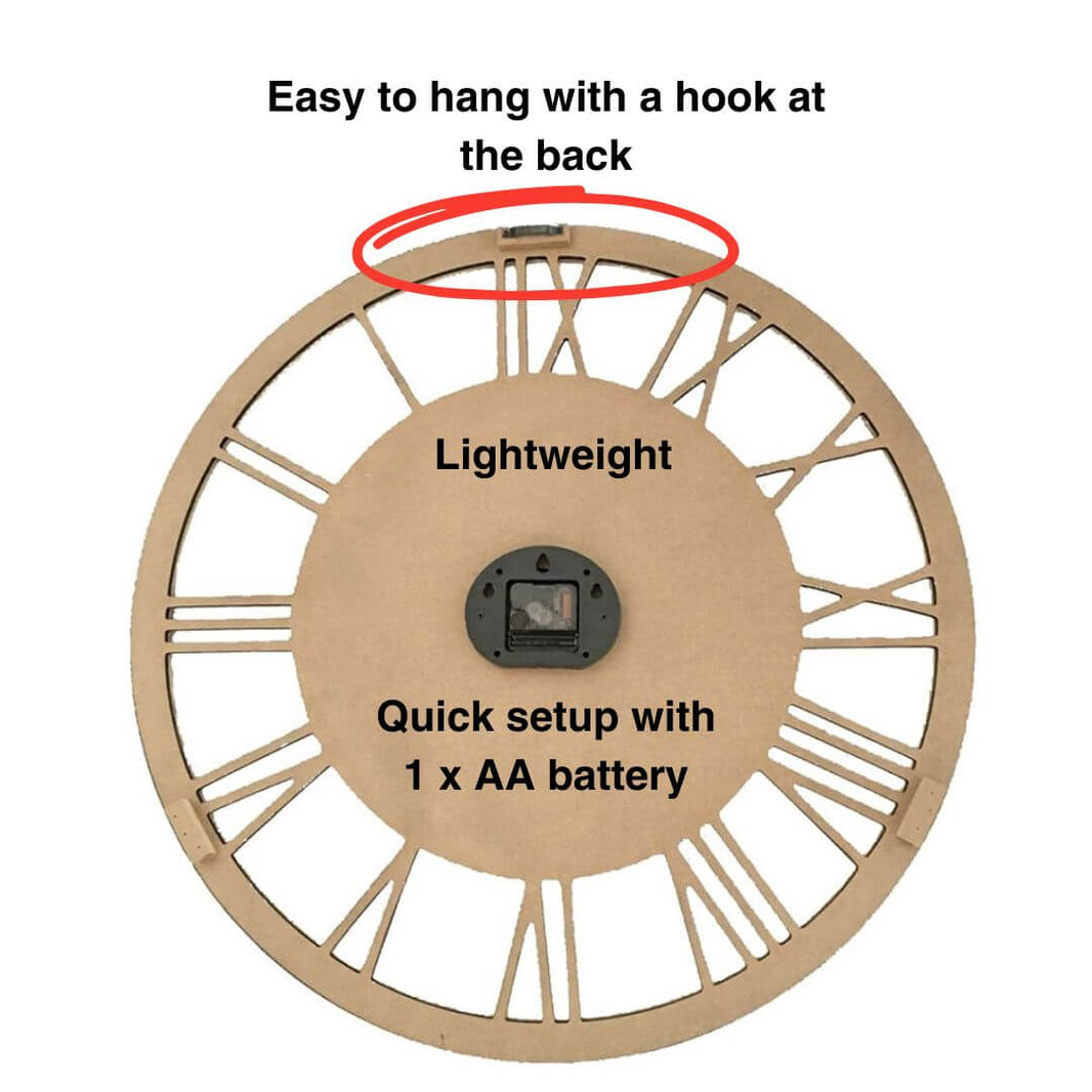 60cm Grey Timber Wall Clock – Modern Quiet Style