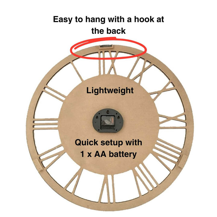 60cm Grey Timber Wall Clock – Modern Quiet Style